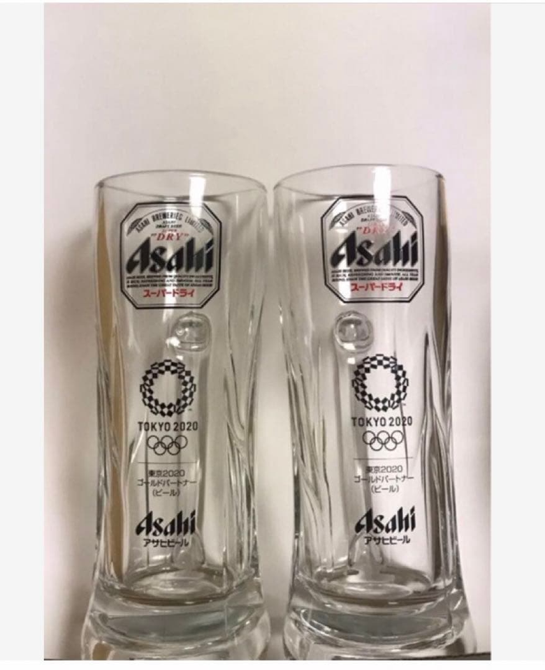 ASAHI SUPER DRY Beer Mug 555ml Set of 2 Tokyo 2020 Olympic New | eBay