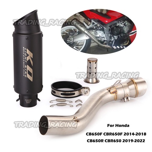 Motorcycle Exhaust Mid Pipe 60mm Mufflers For Honda CB650F CBR650F ...
