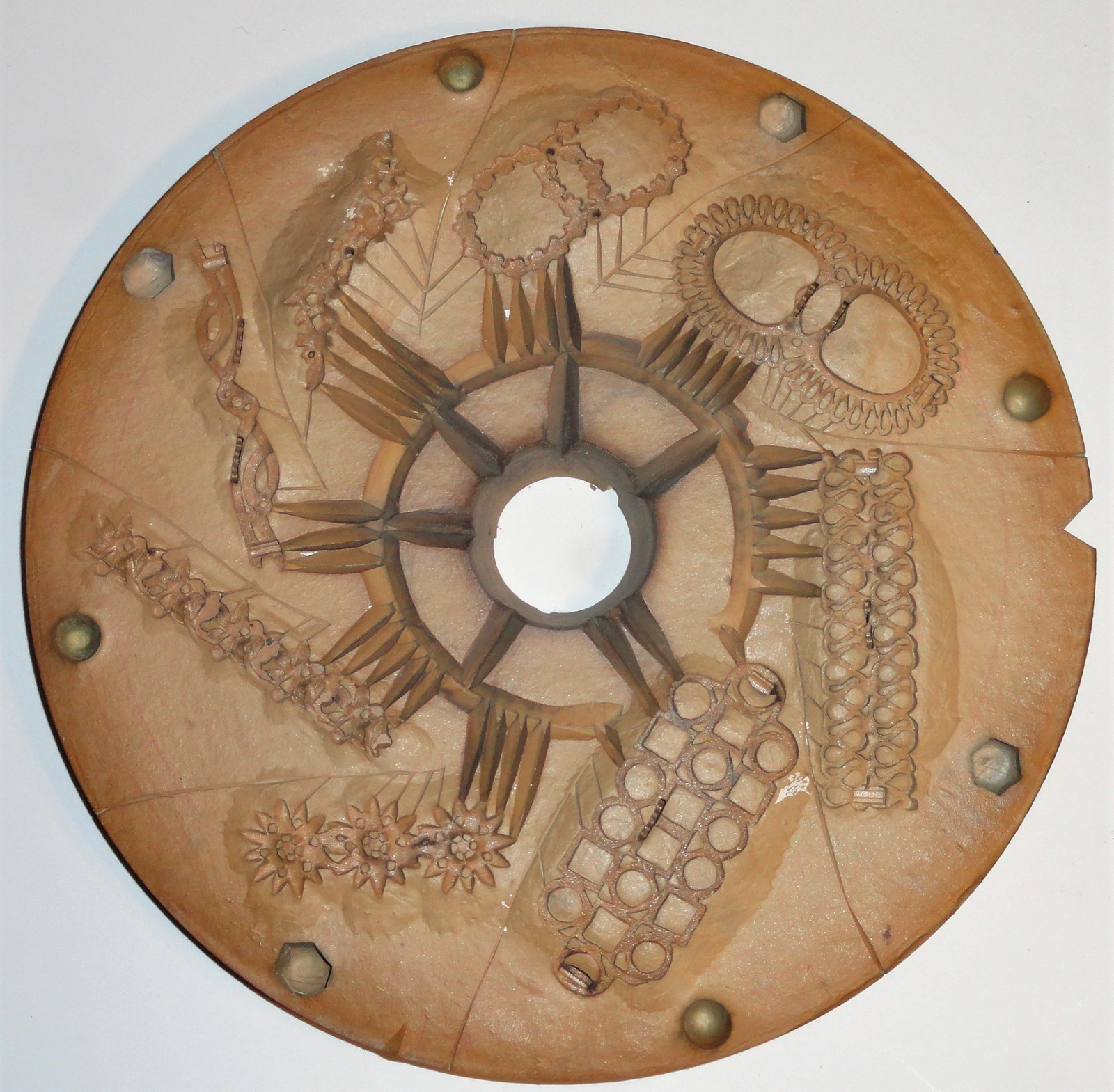 Vintage 9” Rubber Spin Casting Mold Floral And Patterned Hair Berets ...