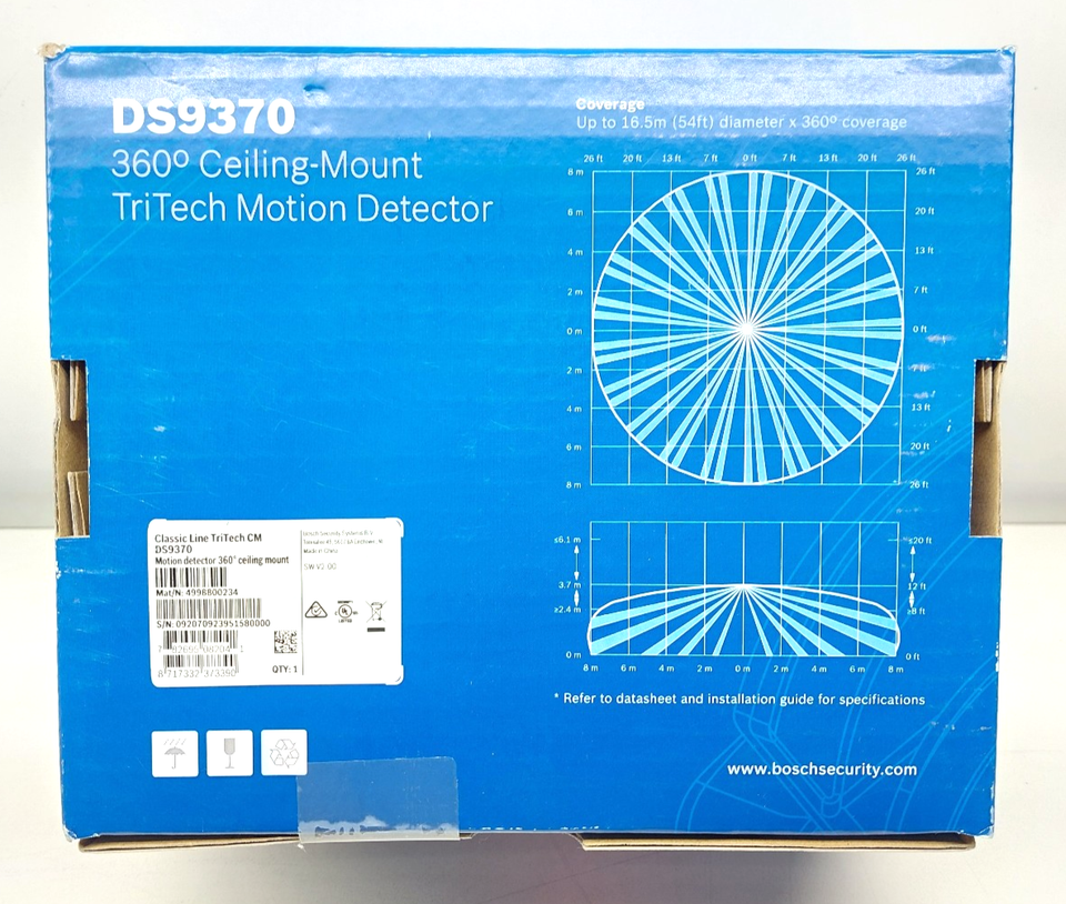 Bosch DS9370 360° Ceiling-Mount TriTech Motion Detector 8717332373390 ...