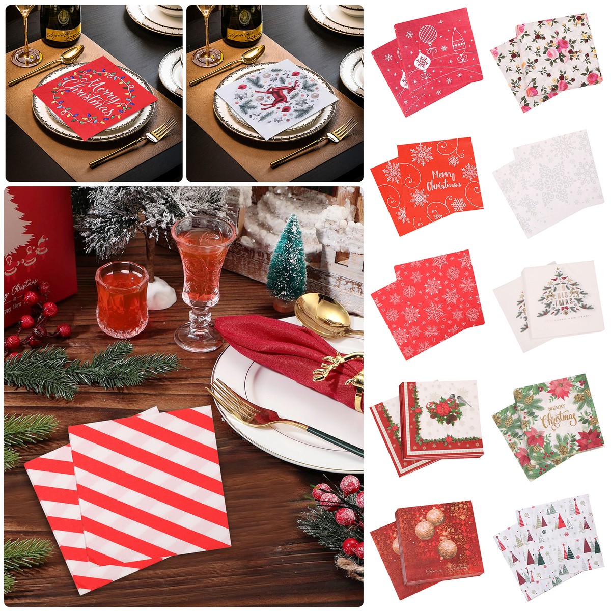 Napkins Paper New Year's Themed Paper Placemats W/ Napkins 250/Case