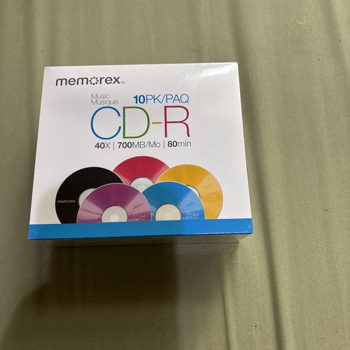 Memorex Music CD-R Cool Colors 10pk 40X 700MB 80 Min Recordable New ...