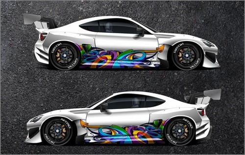 Graffiti Car Side Wrap Color Graphics Livery Abstract Arrows Vinyl ...