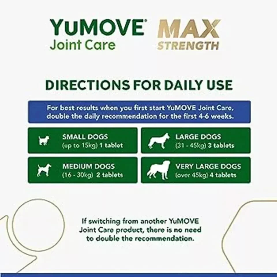 Lintbells Yumove Senior Dog Joint Care Plus Supplement for Older Stiff ...