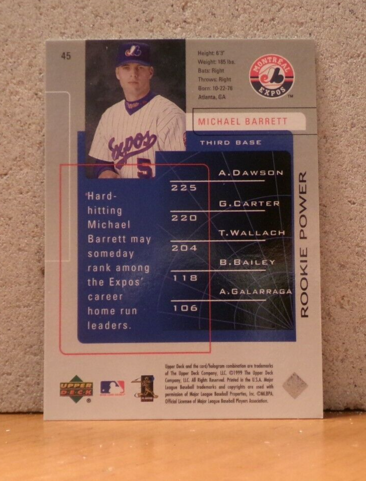 UPPER DECK 1999 ROOKIE POWER BASEBALL CARD MONTREAL EXPOS MICHAEL ...