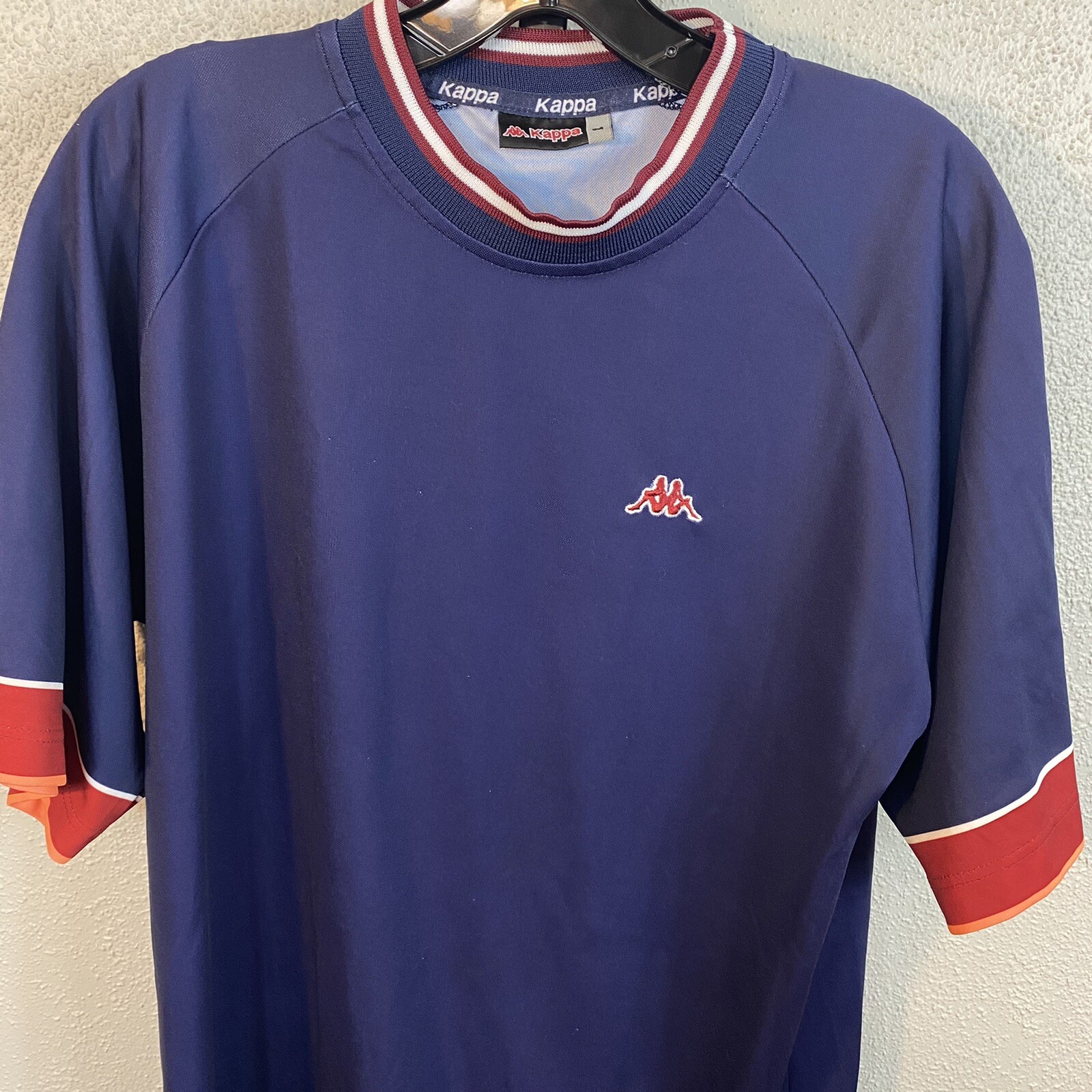 Vintage KAPPA Dri-Fit Jersey Soccer Shirt Men's L Nav… - Gem