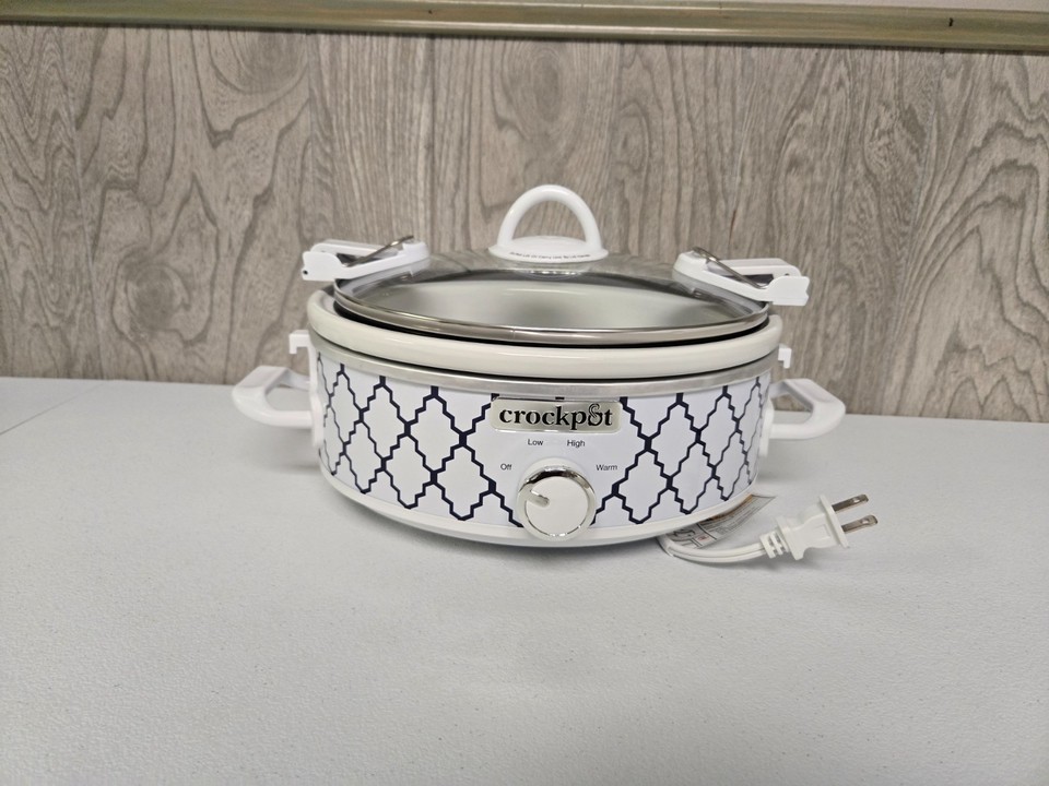 Crock-Pot Small 2.5 Quart Casserole Slow Cooker in quart, White/Blue | eBay