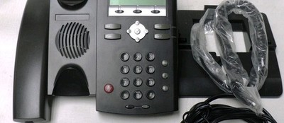 Lot of 3 Polycom SoundPoint IP 330 VOIP Phone, Stand SIP Tested Reset ...