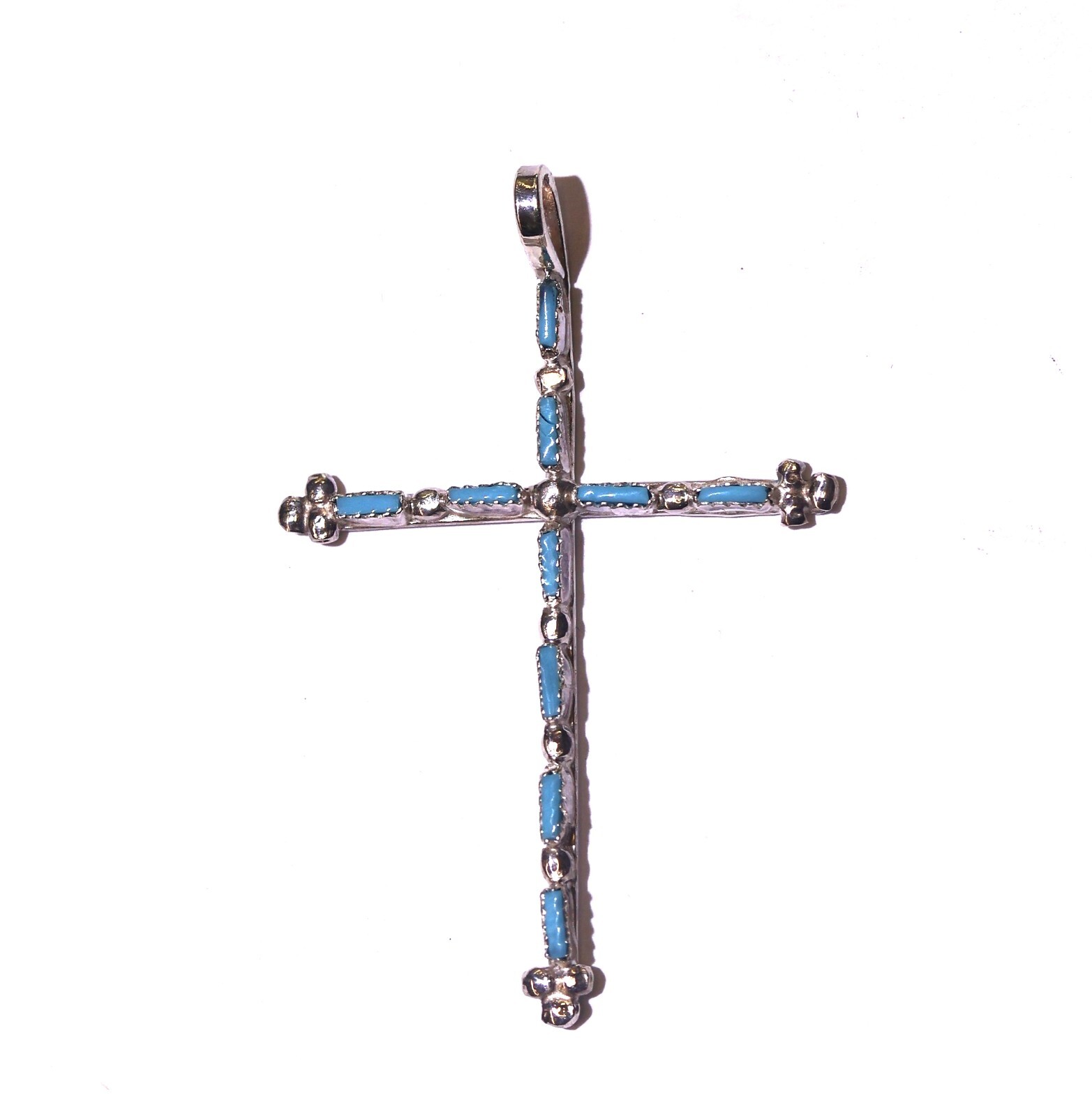 925 sterling silver turquoise cross native american p… - Gem