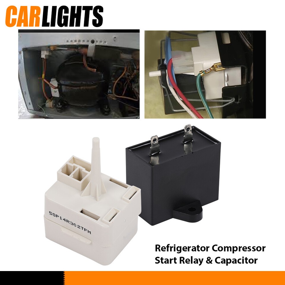 Refrigerator Compressor Start Relay & Capacitor For Whirlpool Kenmore ...