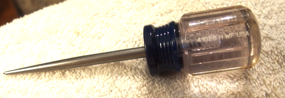 5" Craftsman Short Scratch Awl 41028 X WF USA Black Clear VTG NICE tool ...