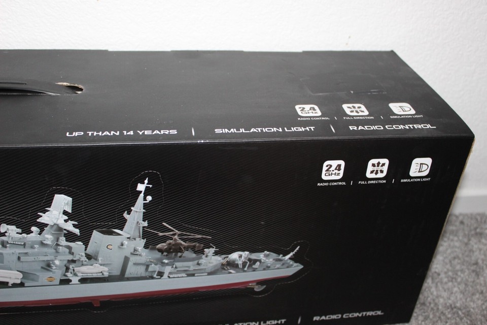 Heng Tai Remote Control Destroyer Boat HT-2879B 1:275 Scale RC with ...
