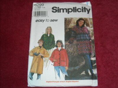 💐 SIMPLICITY #8299 - LADIES (GREAT FOR FLEECE) 4 STYLE JACKET PATTERN XS-XL FF | eBay