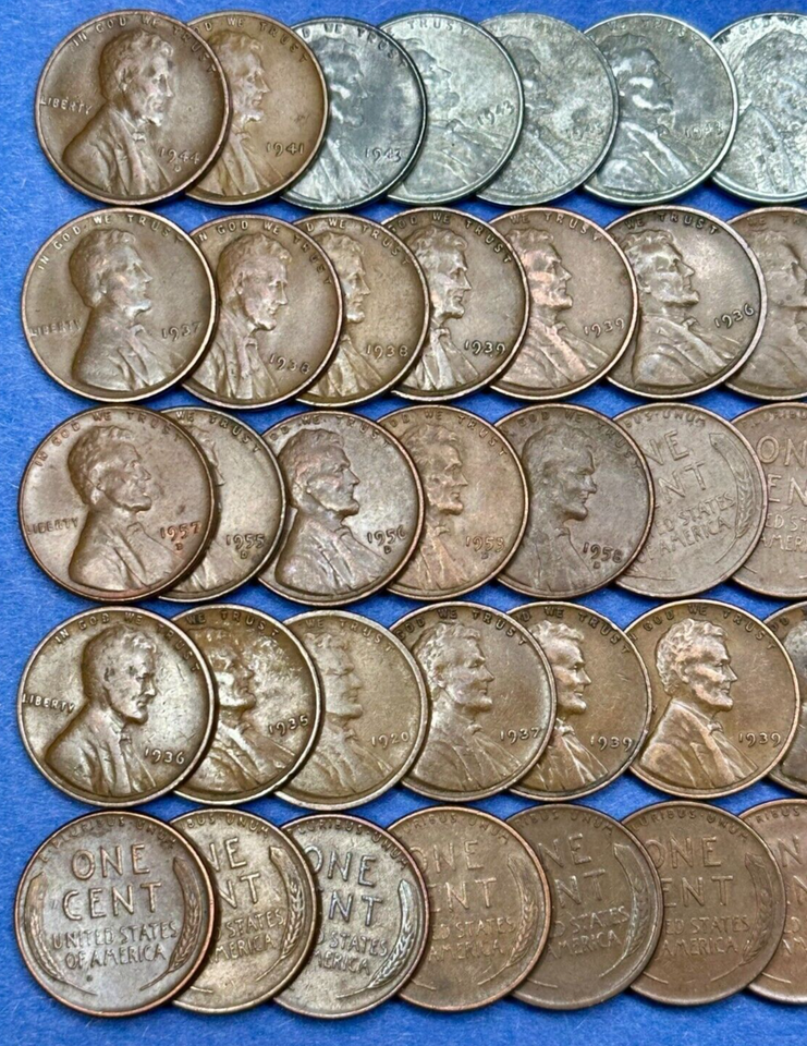 Wheat Penny Rolls WITH STEEL WHEAT PENNIES INCLUDED ~ Mixed Dates 1909 ...