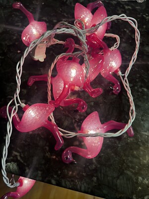 Pink Flamingo String Lights - 10 Light Set, Party Lights 8.5 Ft New ...