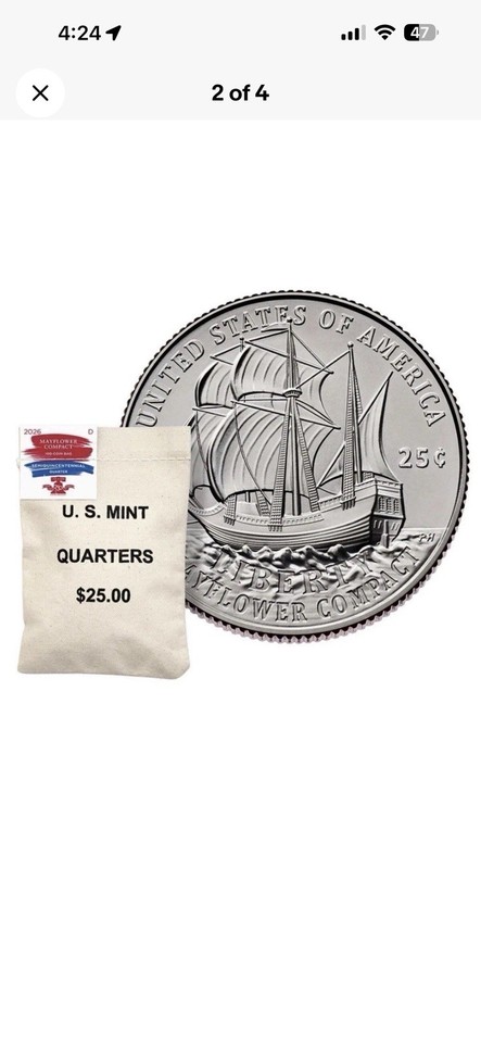 2026 D and 2026 P Semi-Q Mayflower Compact 100 Coin Bags Sealed IN HAND ...