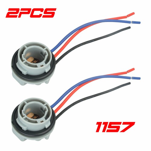 2PCS 1157 2057 2357 7528 DRL Tail Turn Signal Light Socket Wiring ...
