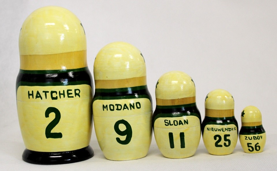 Russian Hand Painted Nesting Doll-Sport -Hockey Dallas Stars & 2000 ...