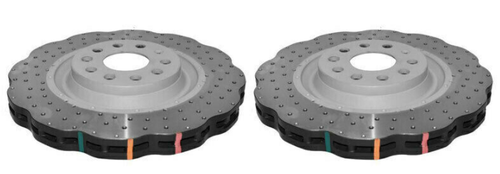 DBA T3 4000XD WAVE SERIES DRILLED/DIMPLED REAR ROTORS PAIR FIT AUDI S3 ...