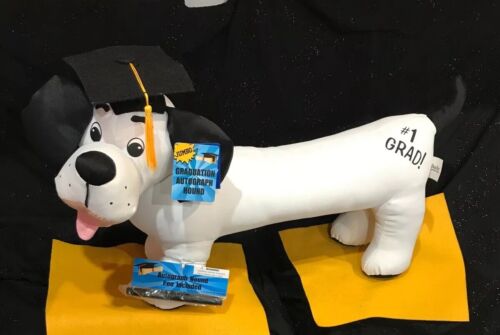 Jumbo Graduation Autograph Hound Dog # 1 Grad 21" White Stuffed Plush ...