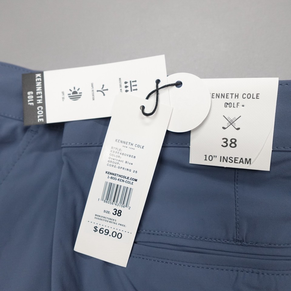 Kenneth Cole Golf Shorts Lightweight Wicking Nylon Stretch UPF 50 ...