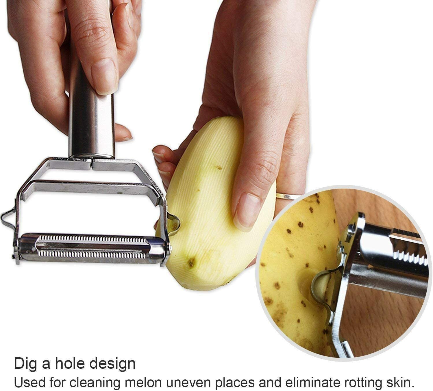 Julienne Peeler, Double-Sided Blade, Vegetable Julienne Cutter and ...