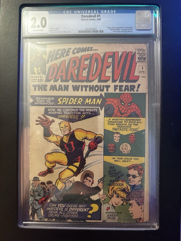 Marvel Daredevil #1 Comic Book CGC 2.0, April 1964, First Daredevil ...