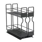2X 2 Tier Pull Out Spice Rack Cabinet Slide Out Seasoning Organizer ...