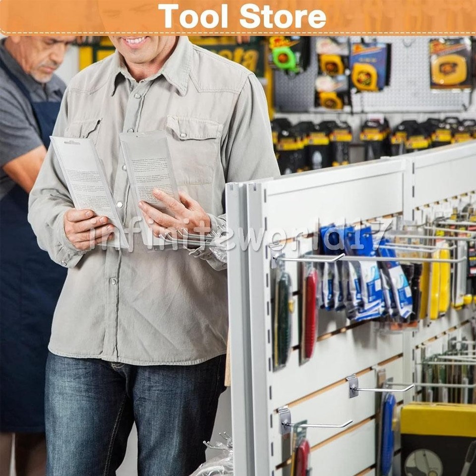 50X Slat Wall Slatwall Hook Hooks Arm Retail Shop Display Prong Hanger ...