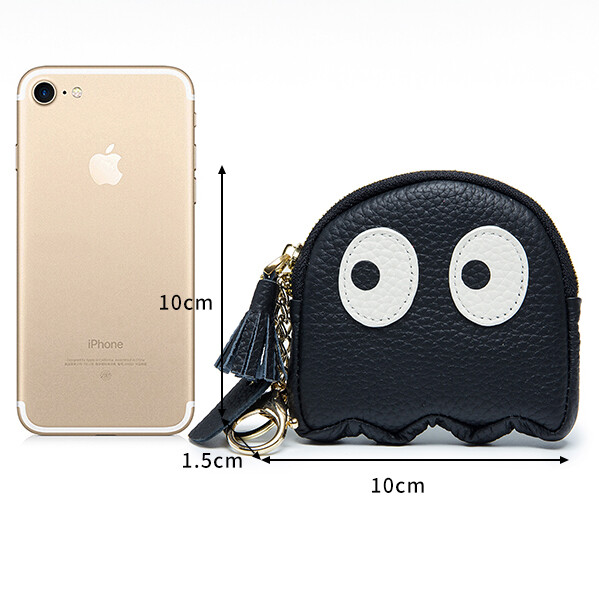 Cartoon Ghost Cute Genuine Leather Coin Purse Mini Change Pouch with ...