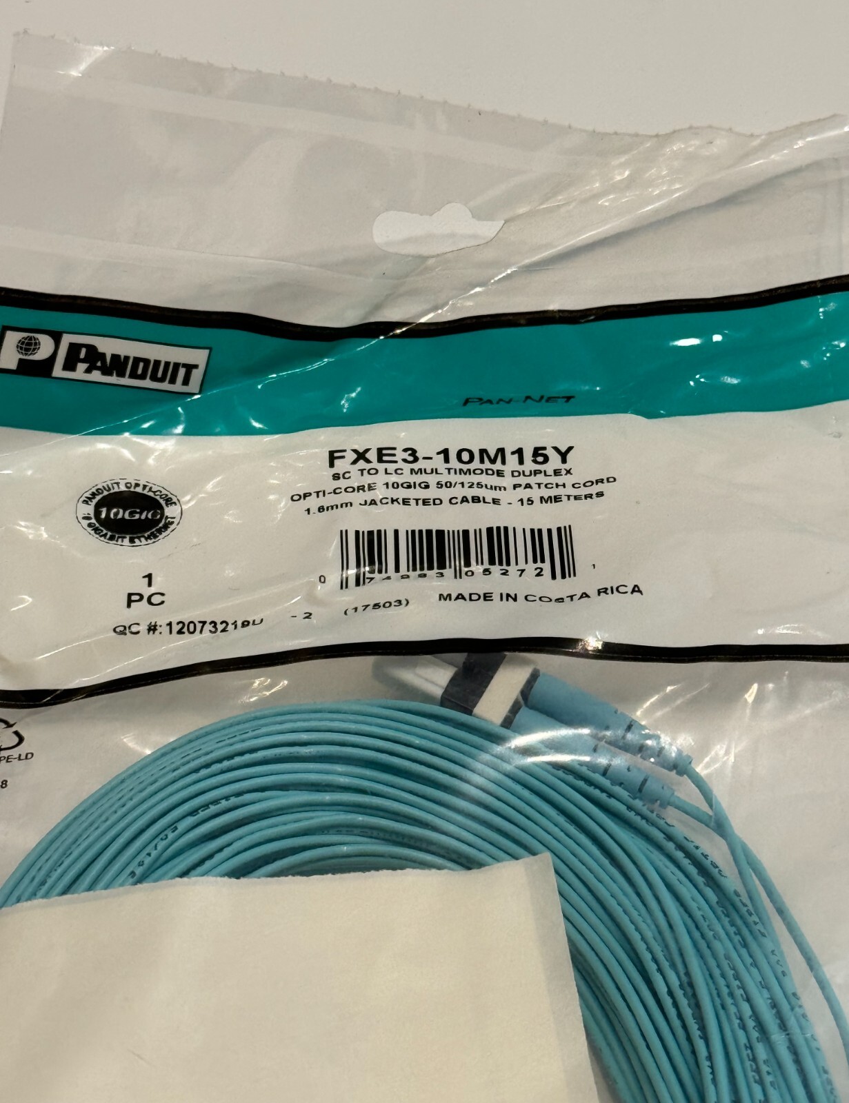 Panduit Opti-Core 10GIG - Patch cable SC multi-mode (M) LC 15 m fiber ...