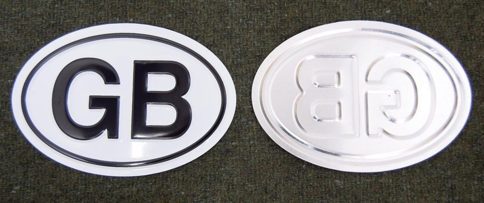 Vintage Classic Metal GB Great Britain Plates Car Badge Retro Oval ...