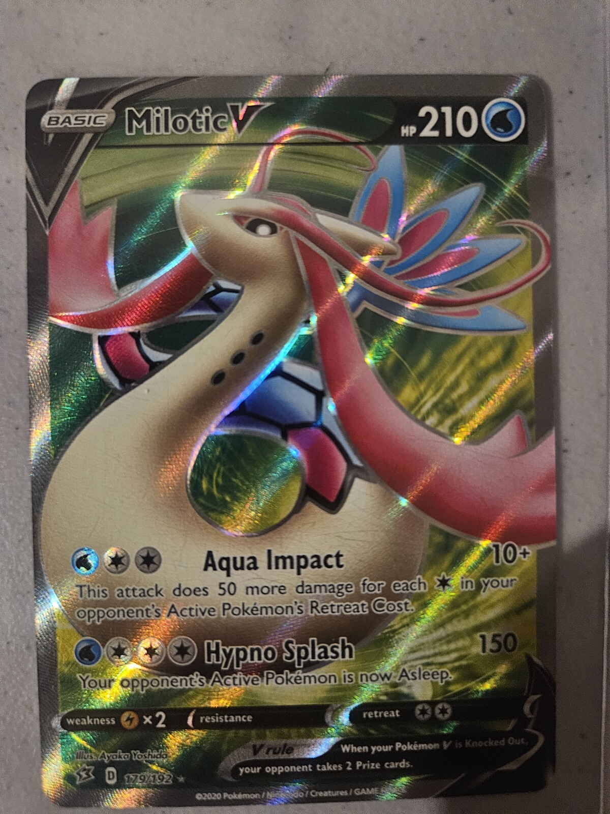 Pokemon Card Milotic V 179/192 Rebel Clash Full Art Rare Near Mint | eBay