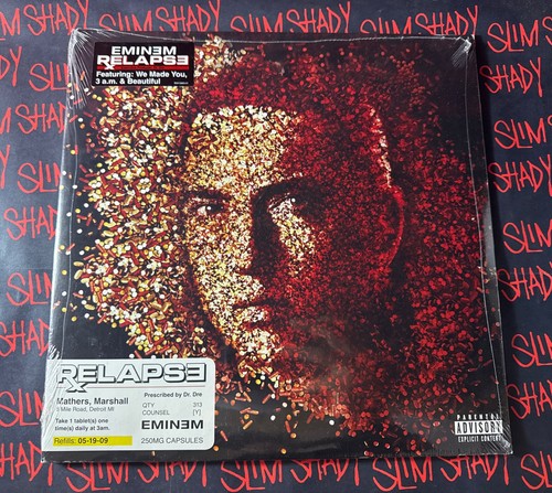 EMINEM RELAPSE LP DOUBLE VINYL ORIGINAL 1ST PRESS HYPE STICKER 2009 ...