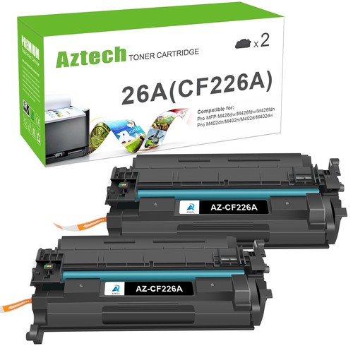 26A CF226A Toner Cartridge 2 Pack Compatible Replacement for HP 26A ...