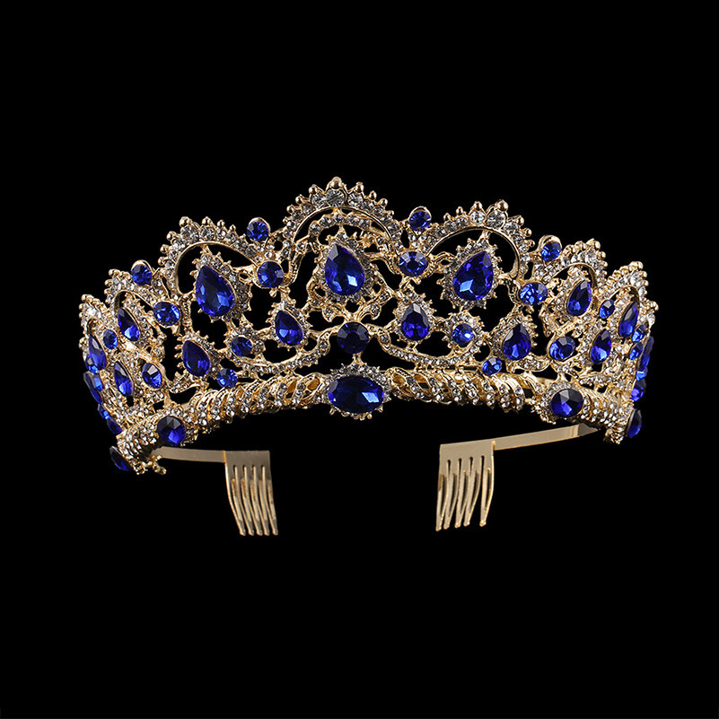 72 Styles Blue Crystal Queen Princess Tiara Crown Wedding Princess For ...