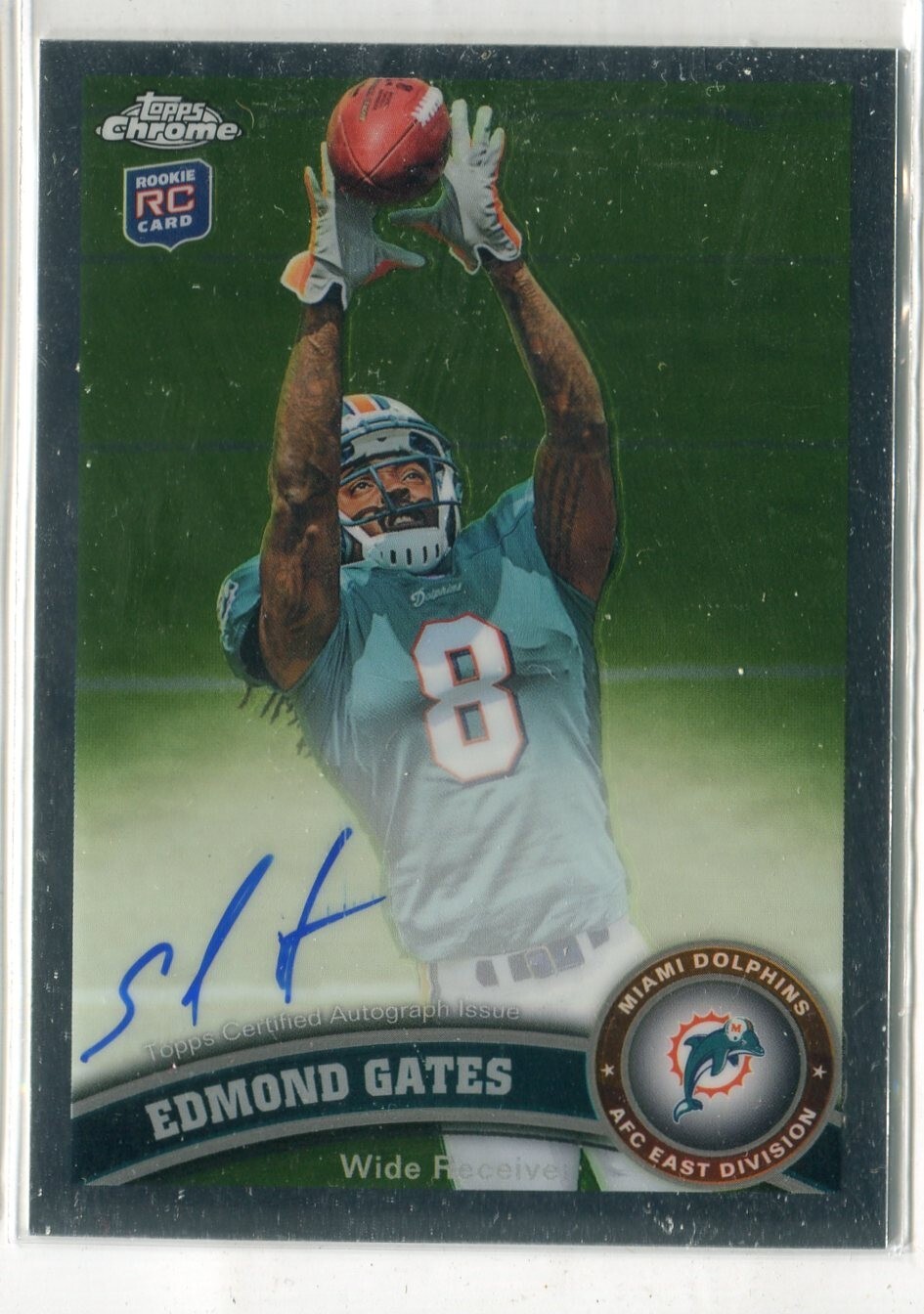 2011 Topps Chrome Edmond Clyde Gates AUTO AUTOGRAPH RC MIAMI DOLPHINS ...