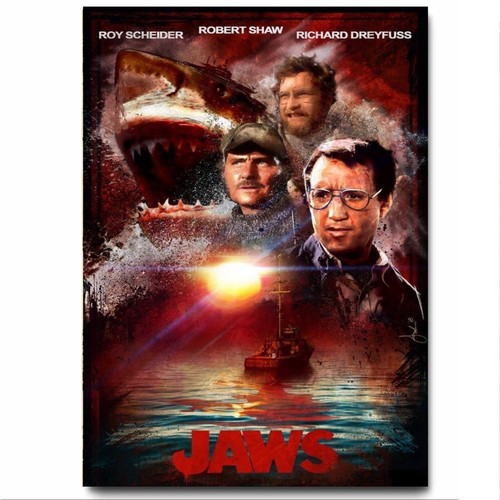 Jaws Movie (1975) Dark Artwork Printed on Metal Sign Vintage Style | eBay