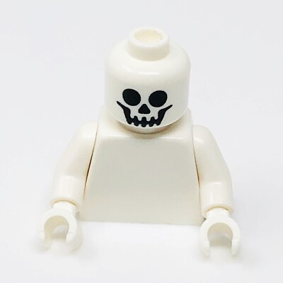 LEGO Minifigure Head SKULL Skeleton Recessed/ Hollow Stud White ...