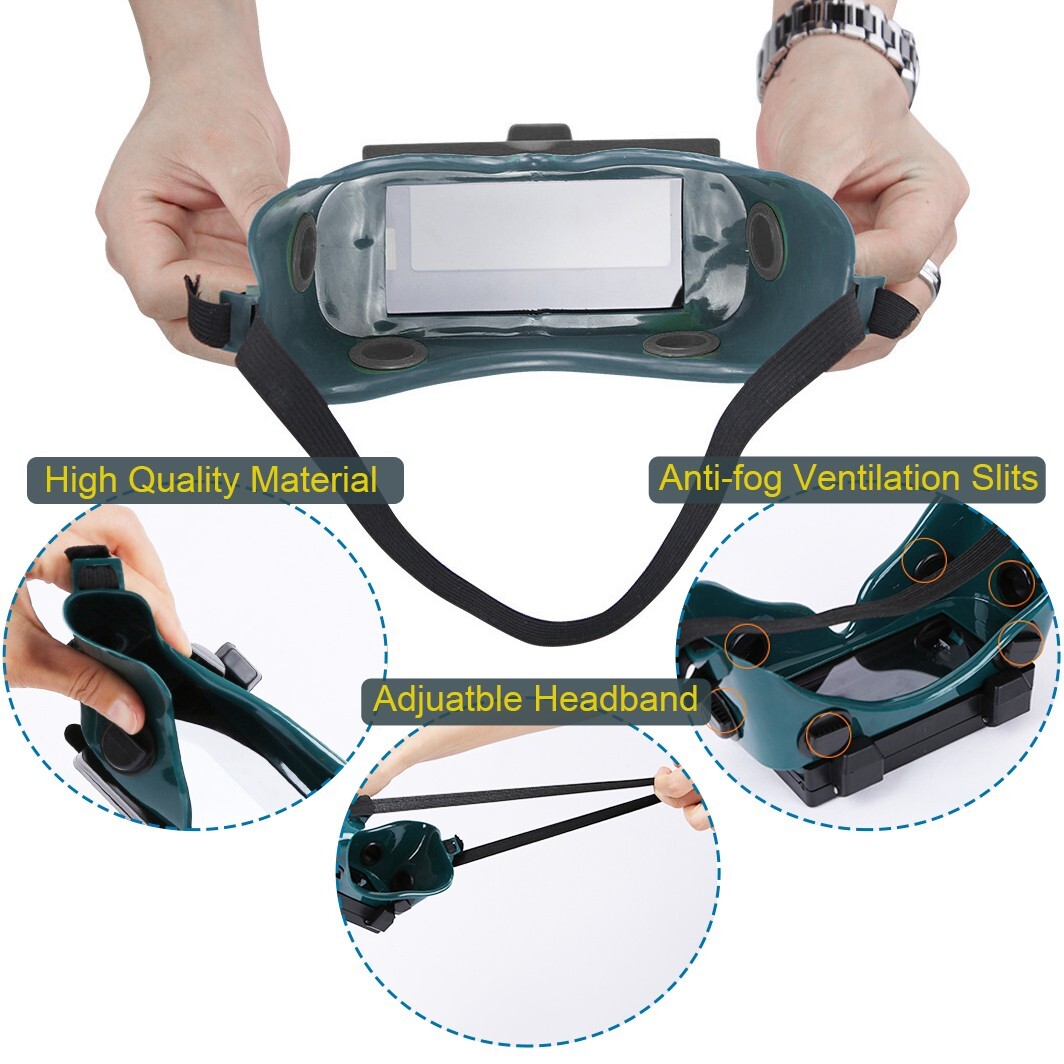 Welding Goggle Auto Dimming Solar Power For Soldering Mask Helmet Eye ...