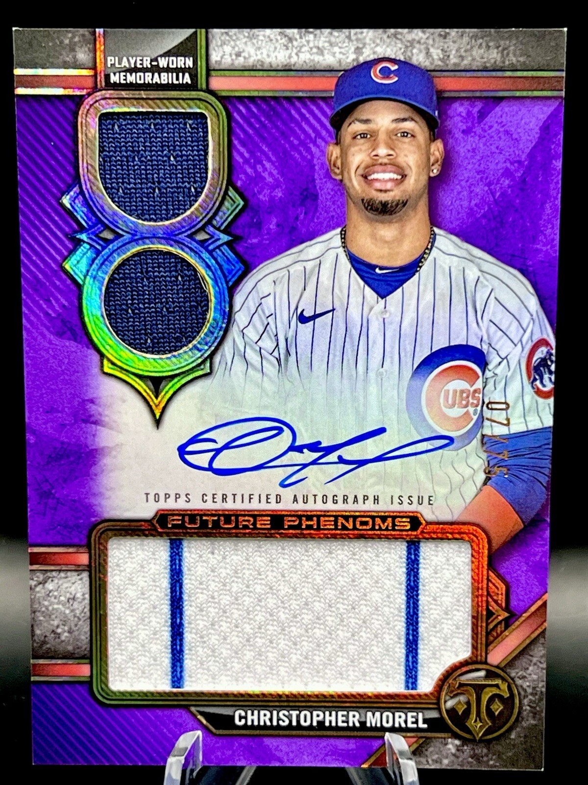 2024 Topps Triple Threads Christopher Morel - AUTO-TRI RELIC /75 - Cubs ...