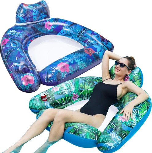 FindUWill Pool Floats Chair Adult - 2 Pack Inflatable Pool Chairs with ...