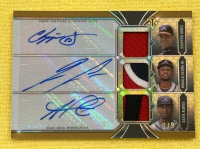CHIPPER ACUNA ALBIES, 2022 Topps Triple Threads, Triple Auto Braves ...