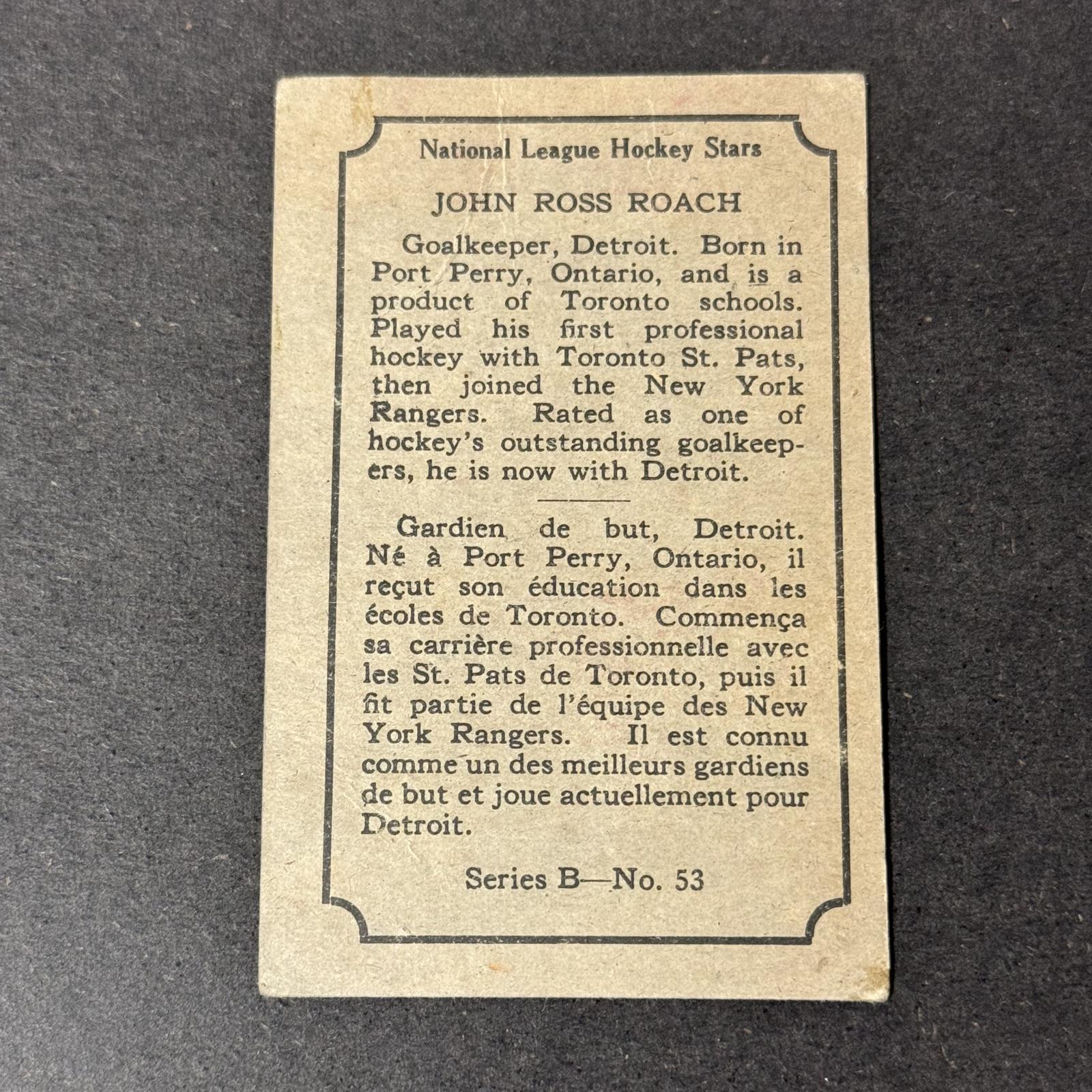 1933-34 O-Pee-Chee - Series B #53 John Ross Roach (RC) (POOR) | eBay