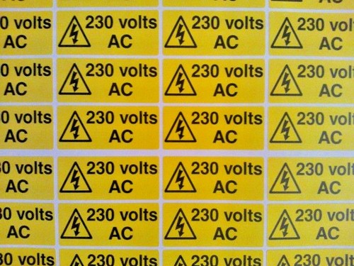 110v, 230v, 240v AC Voltage Electrical Safety Stickers | eBay