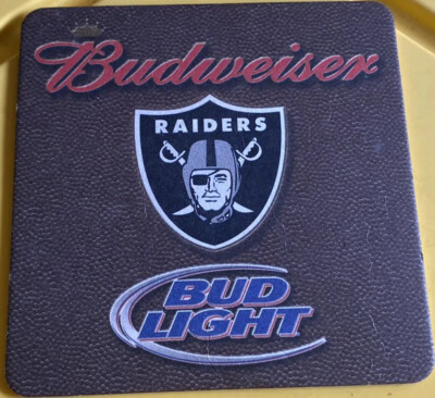 Oakland Raiders Bar Coaster - Bud Light Budweiser 2004 Football ...