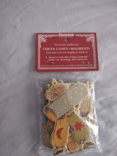 SHACKMAN 6 Different CIRCUS CLOWN CHRISTMAS ORNAMENTS 1987 - New #4 | eBay