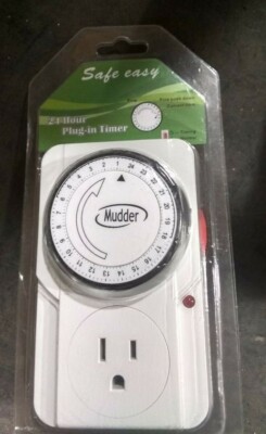Mudder 24-hour 15 Amp Heavy-duty Mechanical Grounded Outlet Switch ...