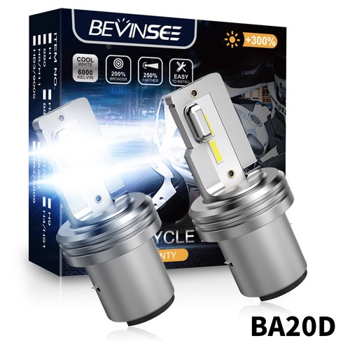 2x BA20D S1 S2 LED Headlight Globes 36W 6000K Hi/Low Beam Motorcycle ...