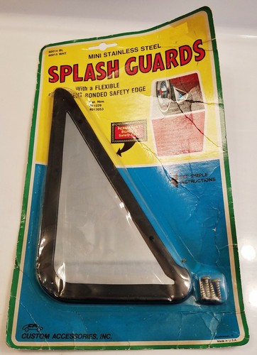 Vintage 2pc Bonded Glass Mini Stainless Steel Splash Guards For Front ...